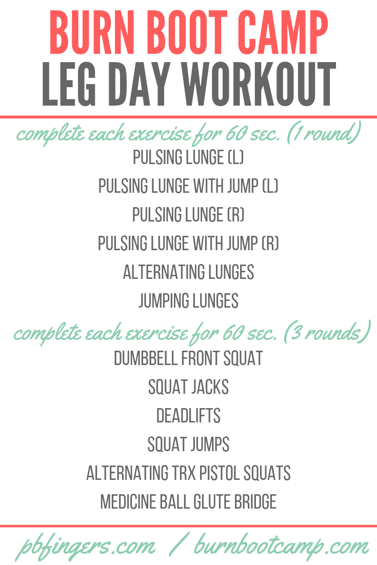 Burn Boot Camp Leg Workout - Peanut Butter Fingers